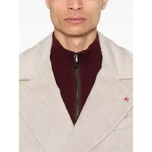 Isaia Neutrals Coats Double Breasted Coats