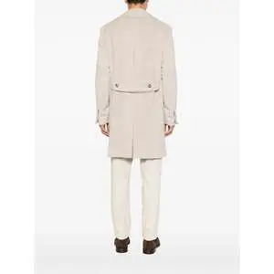 Isaia Neutrals Coats Double Breasted Coats