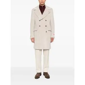 Isaia Neutrals Coats Double Breasted Coats