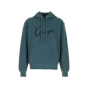 Kenzo Cotton Embroidered Logo Hoodie - Gray
