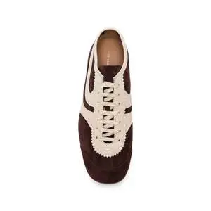 Dries Van Noten Suede And Leather Low Top Sneakers - Red