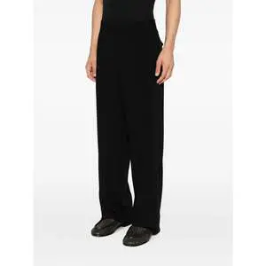 Giorgio Armani Wide-leg Wool Trousers - Black