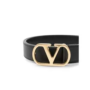 Valentino Garavani Vlogo Signature Buckle Leather Belt