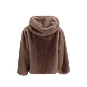 Herno Faux Fur Hooded Jacket - Brown