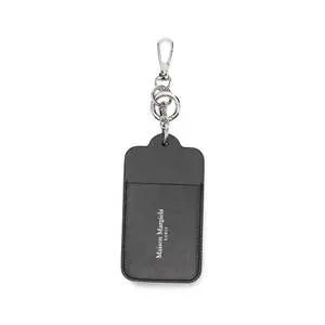 MAISON MARGIELA Leather Card Holder With Silver-tone Hardware - Black