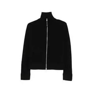 MAISON MARGIELA Fitted Ribbed Knit High Neck Jacket - Black