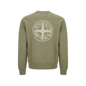 Stone Island Crew Neck Sweatshirt With Logo And Compass Motif