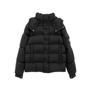 Moncler Quilted Down Jacket With Detachable Hood - Black
