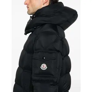 Moncler Quilted Down Jacket With Detachable Hood - Black