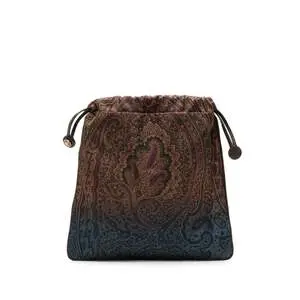 Etro Paisley Print Drawstring Tote Bag - Brown
