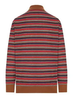 Prada Striped Cashmere Polo Shirt