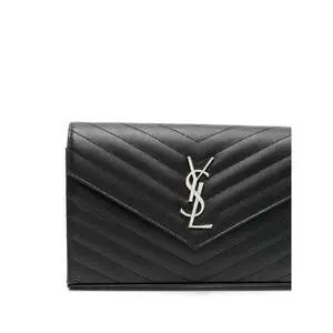 Saint Laurent Quilted Leather Clutch Bag - Black