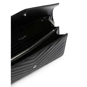 Saint Laurent Quilted Leather Clutch Bag - Black