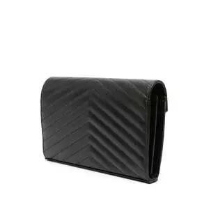 Saint Laurent Quilted Leather Clutch Bag - Black