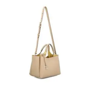 TOD'S Mini Bag With T-logo Charm - Cream