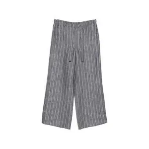 Max Mara Pinstripe Straight Leg Trousers - Blue