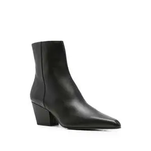 Paris Texas Leather Pointed Toe Zip Up Ankle Boots