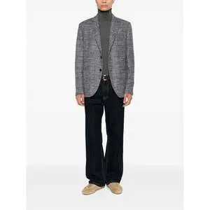 Malo Grey Virgin Wool Roll Neck Sweater