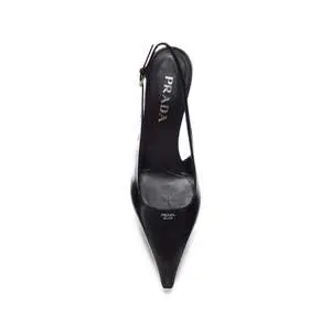 Prada Smooth Calf Leather Slingback Stiletto Heel Shoes