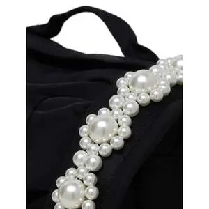 Simone Rocha Bow Detail Faux Pearl Embellished Satchel