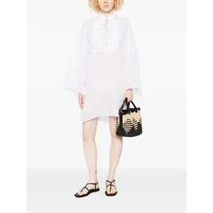 ERMANO SCERVINO Ermanno Scervino Lace Detail Linen Day Dress