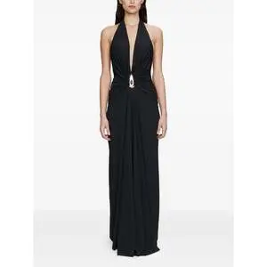 Christopher Esber Pendant Detail Halterneck Floor-length Dress