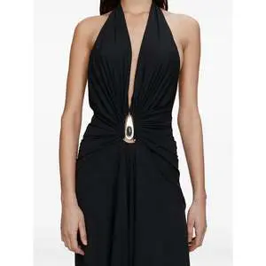 Christopher Esber Pendant Detail Halterneck Floor-length Dress