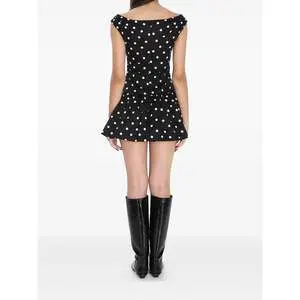 SELF-PORTRAIT Polka Dot V-neck Sleeveless Dress