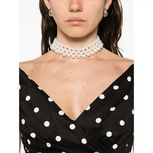 SELF-PORTRAIT Polka Dot V-neck Sleeveless Dress