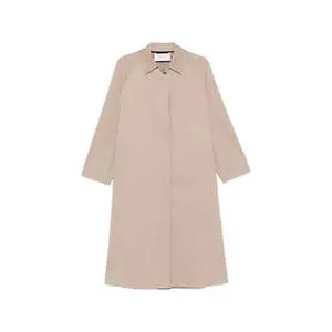 Harris Wharf London Neutrals Coats Single Breasted Coats - Cream