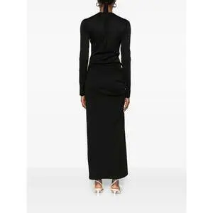 Christopher Esber Long Sleeve Twist Front Pendant Detail Gown