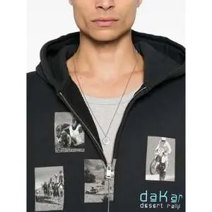 Rhude Cotton Zip-up Hoodie With Logo And Graphic Print