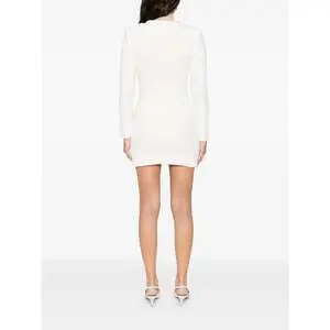 SELF-PORTRAIT Embellished Jewel Neckline Long Sleeve Dress