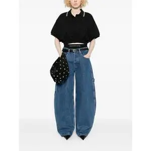 Alexander Wang Cotton Polo Top With Logo Detail