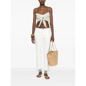ERMANO SCERVINO Ermanno Scervino Floral Print Silk Blend Cropped Top