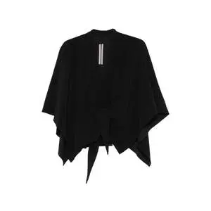 Rick Owens V-neck Short Sleeve Top - Black