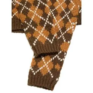 Acne Studios Argyle Knit Cardigan - Brown