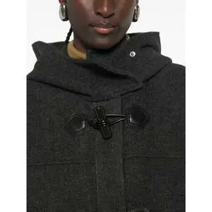 GANNI Grey Oversized Toggle Coat