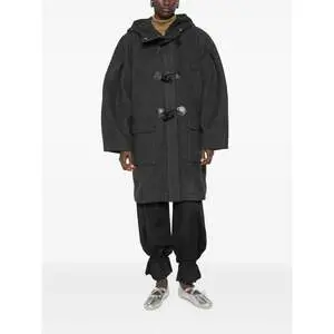 GANNI Grey Oversized Toggle Coat