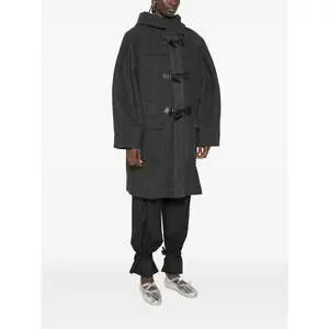 GANNI Grey Oversized Toggle Coat