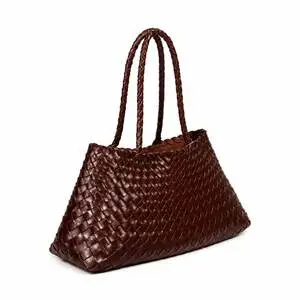 RIMINI Woven Vegan Leather Carry On Bag - Brown