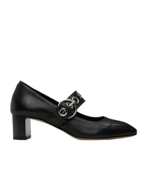 AeydĒ Lina Eyelet Mary Jane High Heels - Black