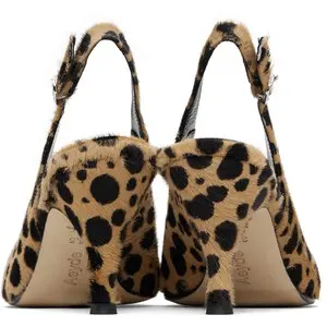 AeydĒ Carla Leopard Print Slingback Pumps - Beige/black