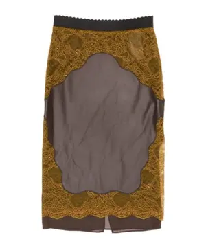 Attico Lace Panelled Midi Skirt - No