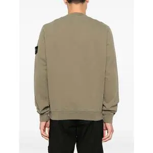 Stone Island Crew Neck Sweatshirt With Chest Pocket - Green