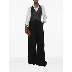 TOM FORD V-neck Pinstripe Wool And Mohair Vest