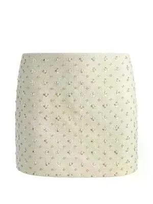 Alice + Olivia Rubi Embellished Mini Skirt - White