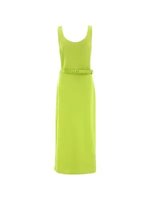 Sablyn Paz Scoop-neck Belted Midi Dress - Green