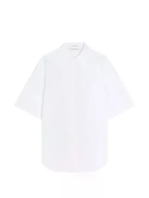 Another Tomorrow Short-sleeve Button-down Shirt - White