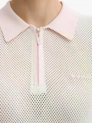 Guess Zip-fastening Mesh-knit Polo Shirt